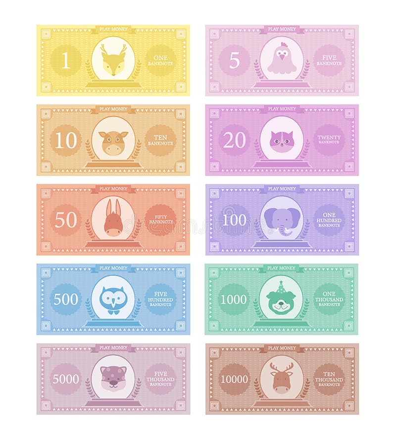 Money for Game on a White Background,Printable Play Money from 1 To ...