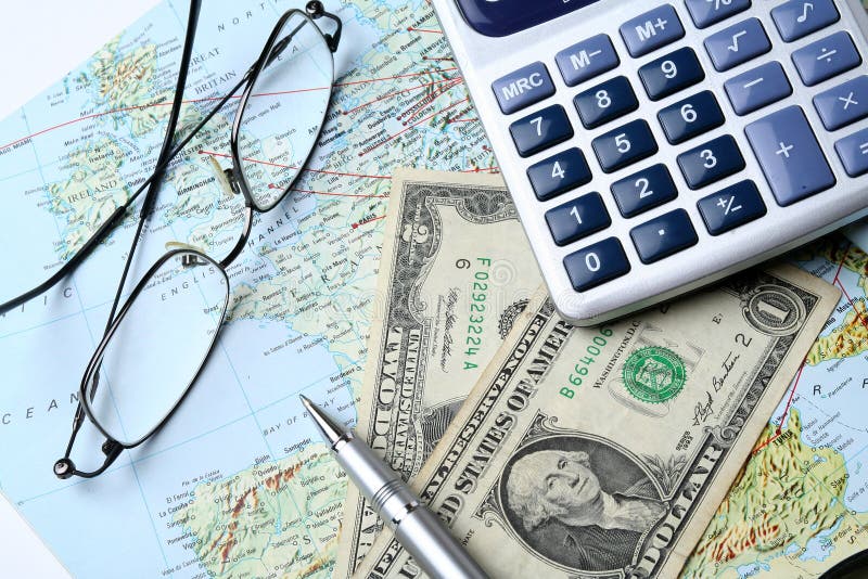 One-dollar Bill, Compass and Map Stock Image - Image of exchange ...