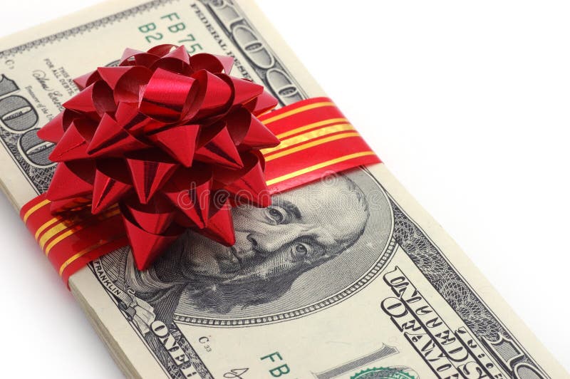 Money on gift stock image. Image of finances, investment - 1634715