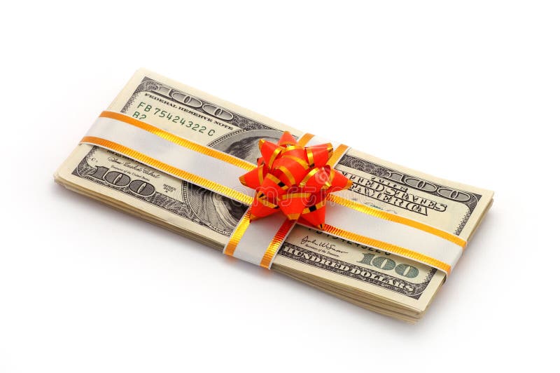 Money on gift stock photo. Image of income, commerce, credit - 1634816