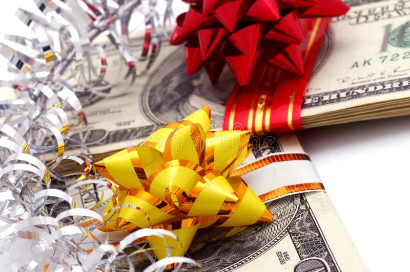 Money on gift stock photo. Image of american, commerce - 1659798