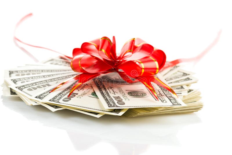 Money Concept Dollars in the Form of a Gift Box in Stock Photo - Image ...