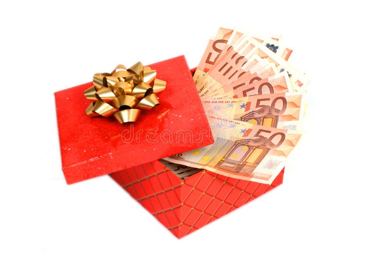 Money in gift box. stock image. Image of beautiful, bank - 17981335