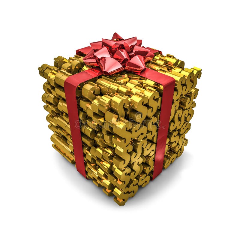 Money gift dollars stock illustration. Illustration of package - 43333589