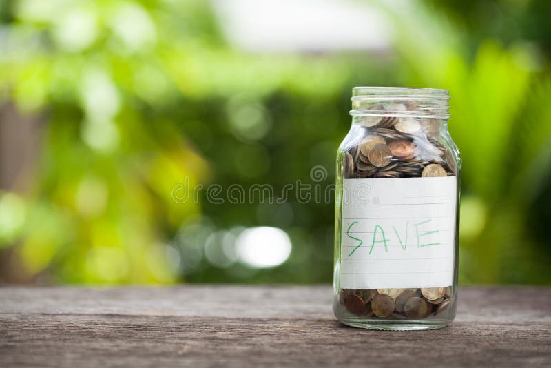 Money in the Glass, Concept Saving Money Stock Image - Image of bottle ...
