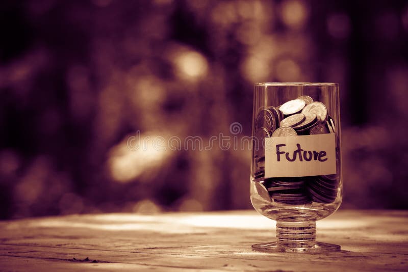 Money in the glass stock image. Image of coin, currency - 77981047