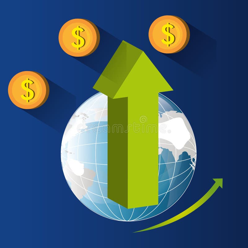 Money and global economy stock vector. Illustration of arrow - 64937055