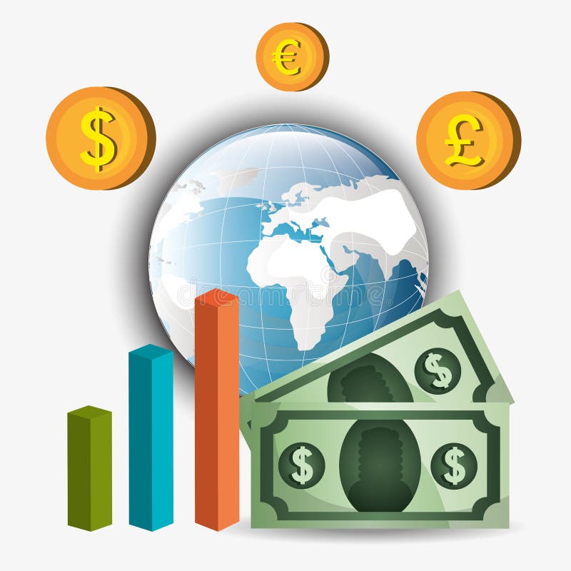 Money and global economy stock vector. Illustration of vector - 64937305