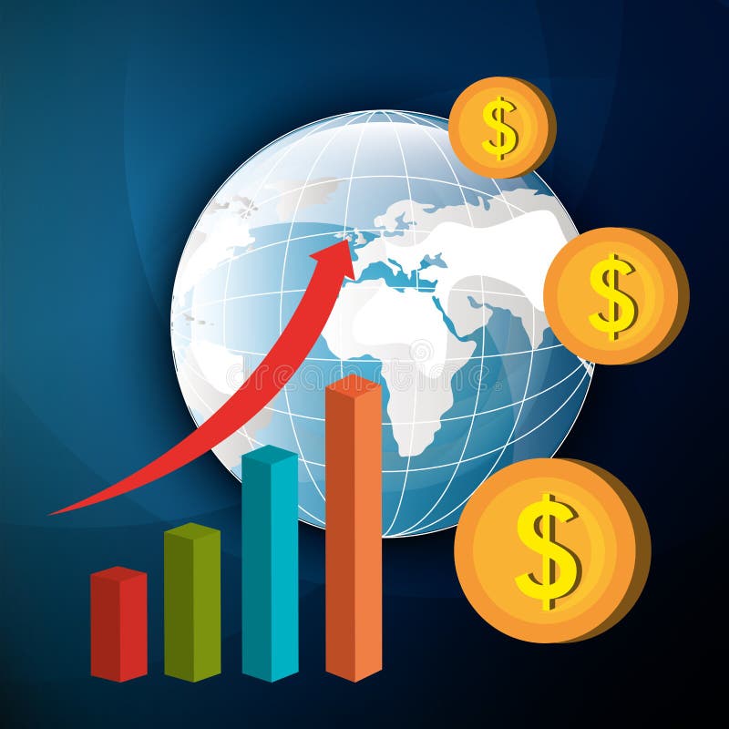 Money and global economy stock vector. Illustration of vector - 64937305