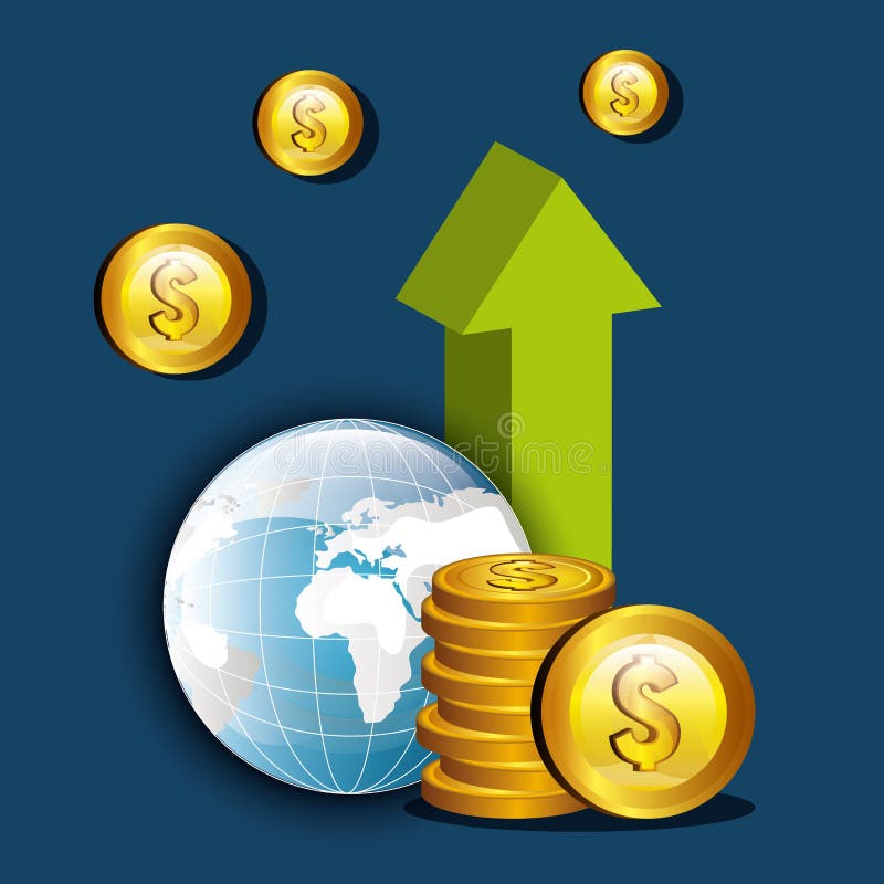 Money and global economy stock vector. Illustration of vector - 64937305