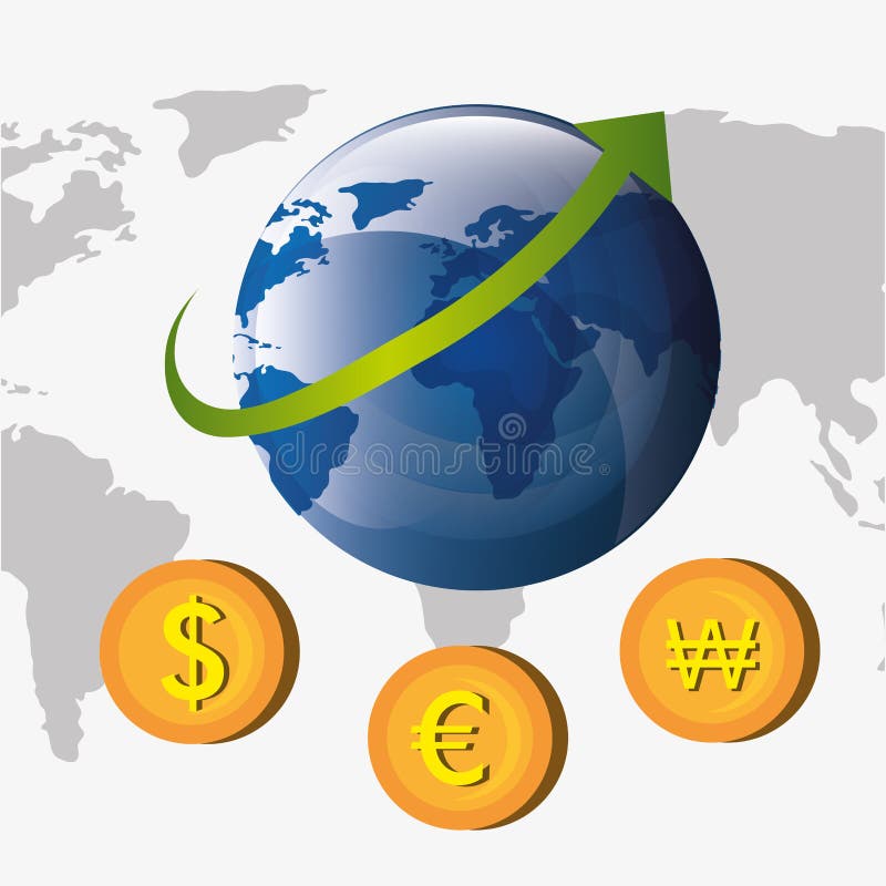 Money and global economy stock vector. Illustration of global - 64937638