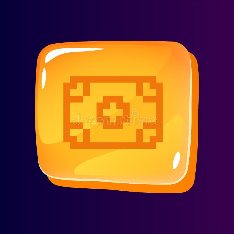 Money Glossy Ui Button with Pixelated Icon Stock Vector - Illustration ...