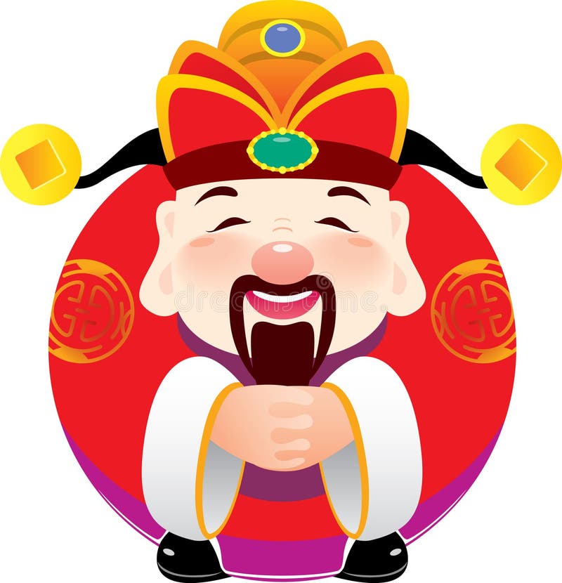 Money God Holding An Ancient Golden Coin Stock Vector - Illustration of ...