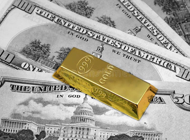Money and gold bullion stock image. Image of business - 24366219