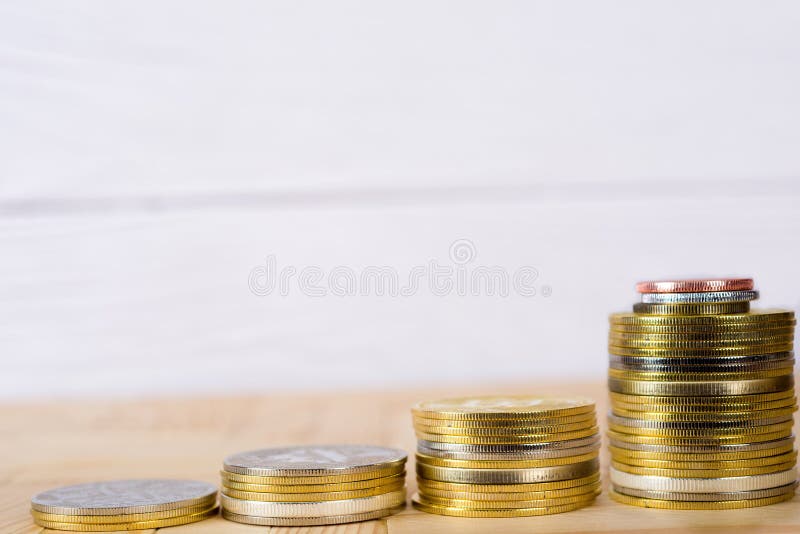 Money Gold and Silver Coins Pile Stack. Stock Image - Image of currency ...