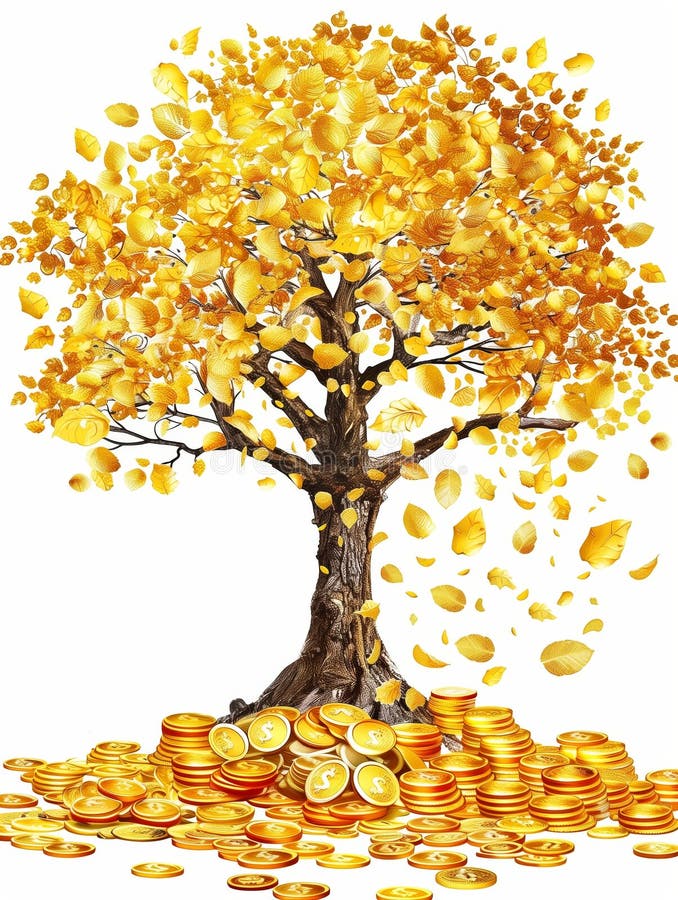 Money and gold tree stock image. Image of investment - 320757961