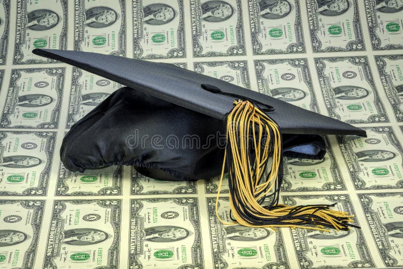 Money for Graduation and Cap with 2 Dollar Bills Stock Image - Image of ...