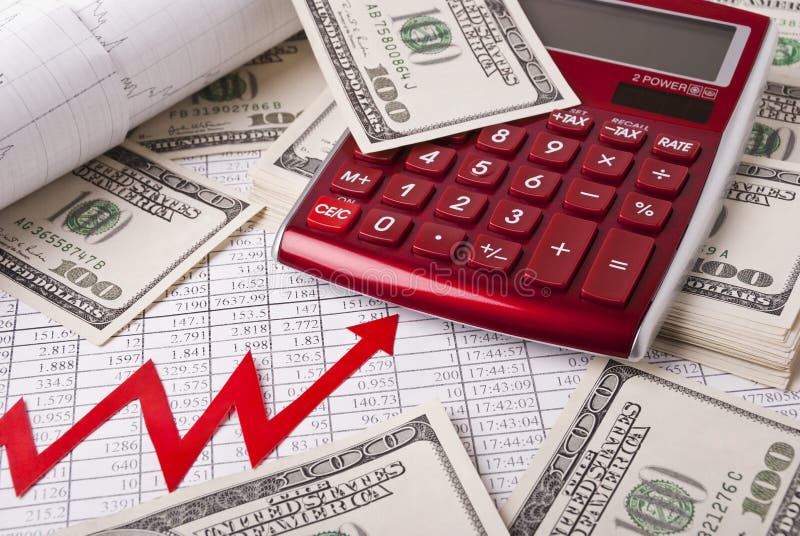 Money, Graph and Calculator Stock Photo - Image of money, calculator ...