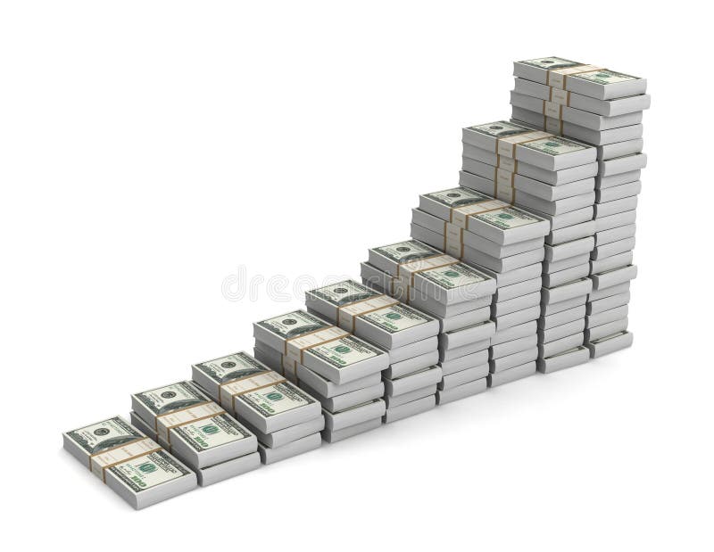 Money Graph 3d Illustration Isolated on White Background Stock ...