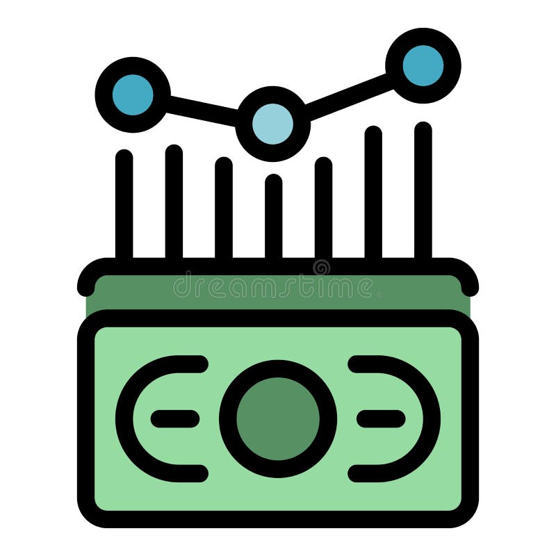 Money Graph Icon Color Outline Vector Stock Vector - Illustration of ...