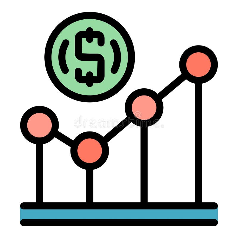 Money Graph Icon Vector Flat Stock Illustration - Illustration of relax ...