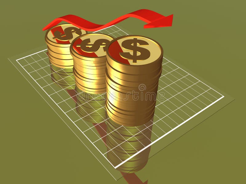 Money and graph stock illustration. Illustration of data - 151469013