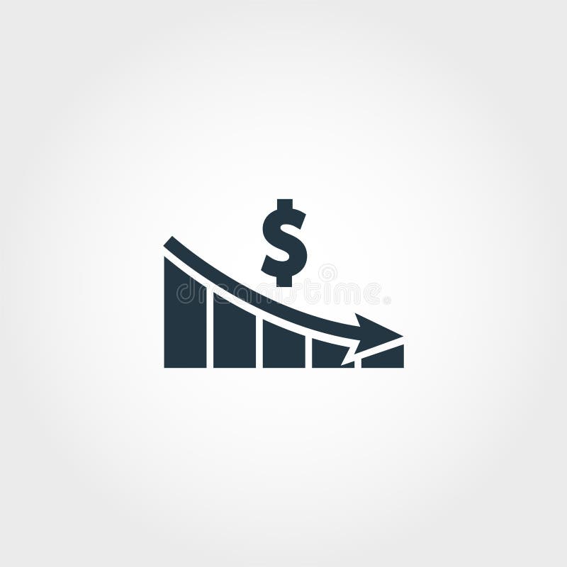 Money Graphic Down Icon. Monochrome Design Style from Money Collection ...