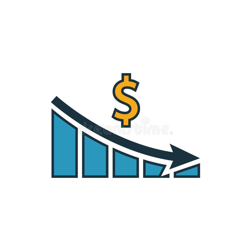 Money Graphic Down Icon Set. Four Elements in Diferent Styles from ...