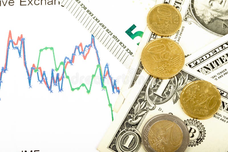 Money on graphical charts stock photo. Image of cash - 65027112