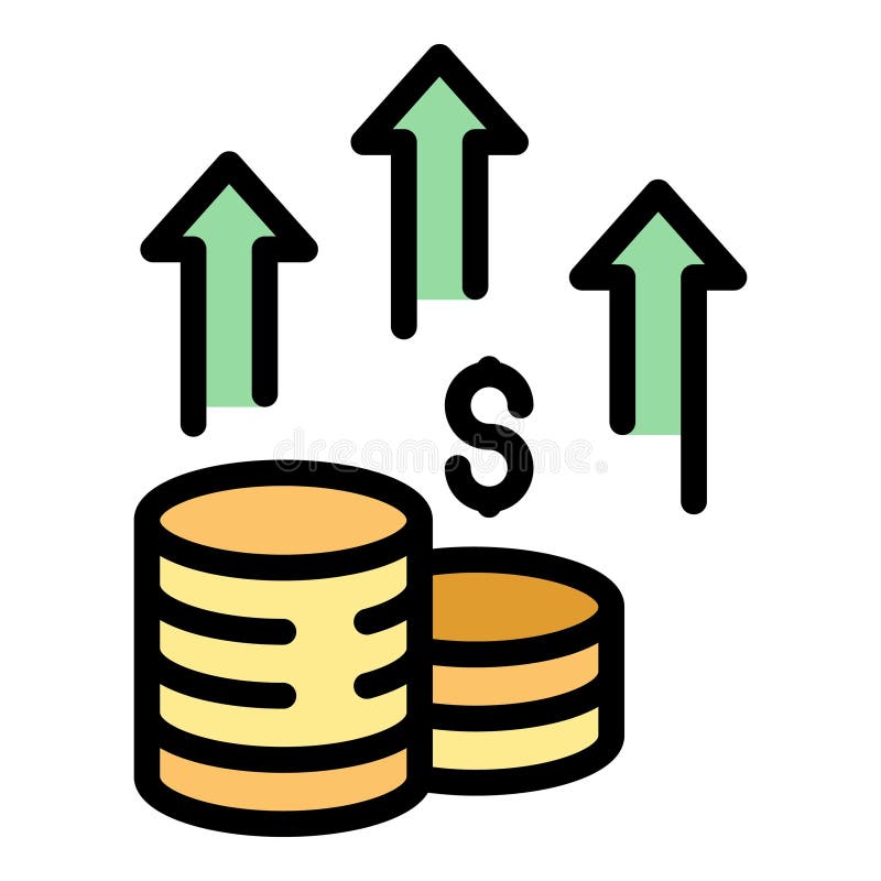 Money Grow Icon Vector Flat Stock Illustration - Illustration of work ...