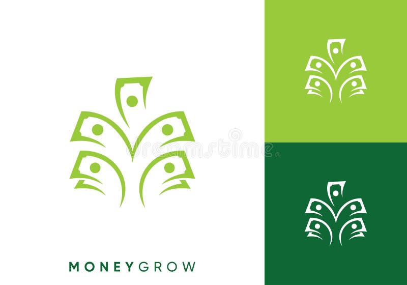 Money Grow Investment Leaf Tree Logo Design Vector Stock Vector ...