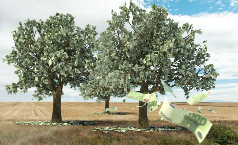Money growing on trees stock image. Image of landscape - 10884441
