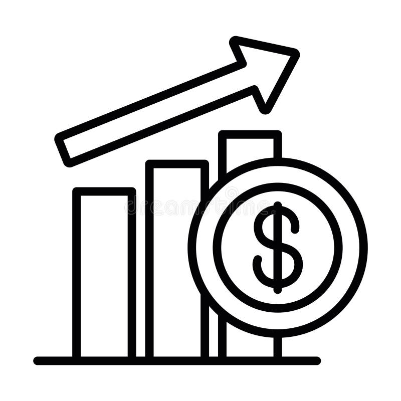 Money Growth Chart Icon Line Stock Vector - Illustration of economy ...