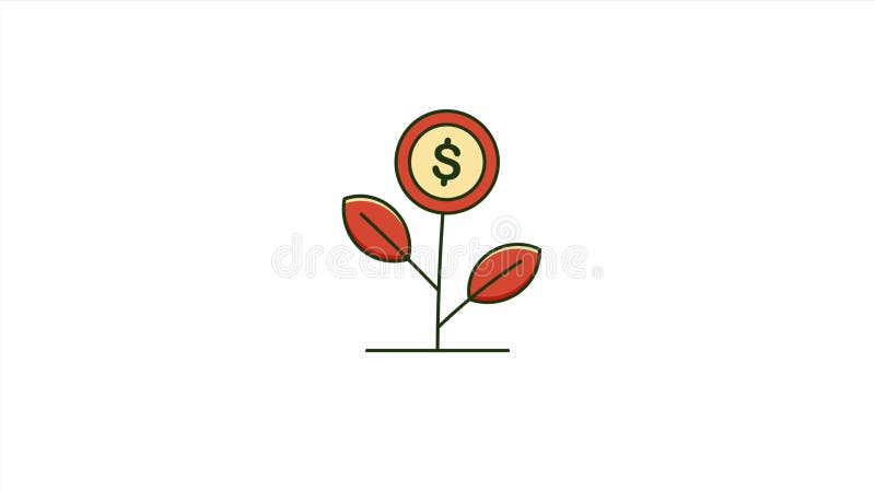 Money Growth Icon Video Animation. Monet Tree Icon Logo Video Design ...
