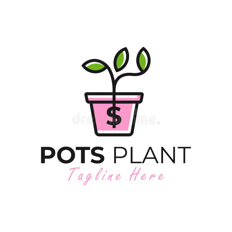 Money growth pot logo stock vector. Illustration of simple - 326564110