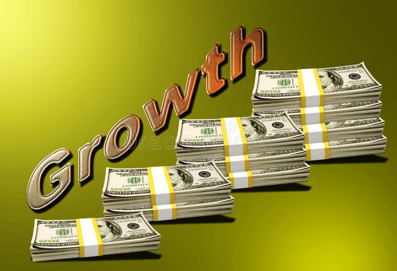 Money Growth (stacks) stock illustration. Illustration of achievement ...