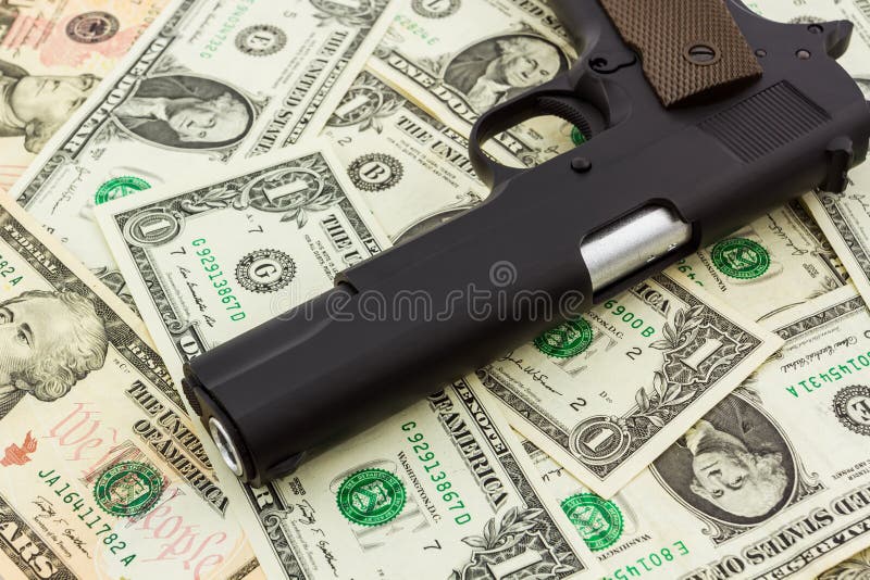 Money with Gun. stock image. Image of gambling, idea - 49733837