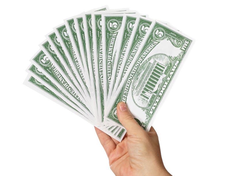 Hand Holding Cash Money on White Stock Image - Image of background ...