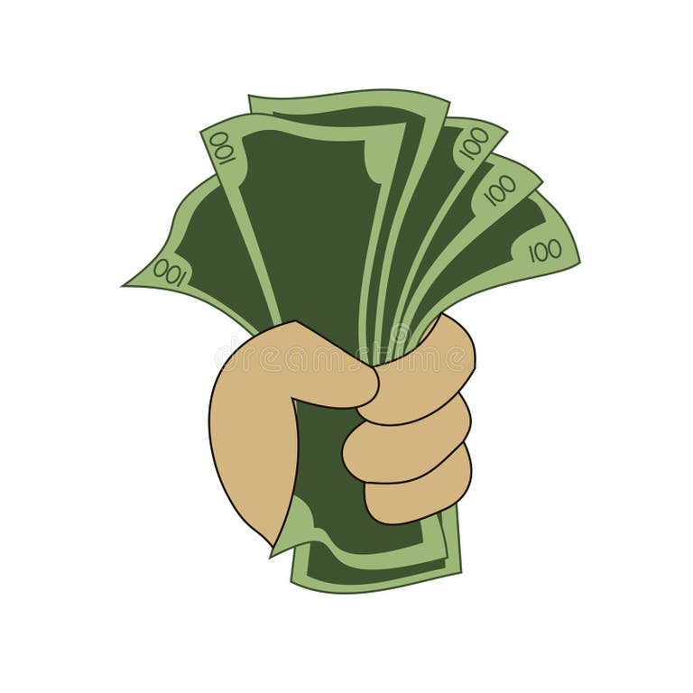 Money in hand stock vector. Illustration of holding, counting - 27371683