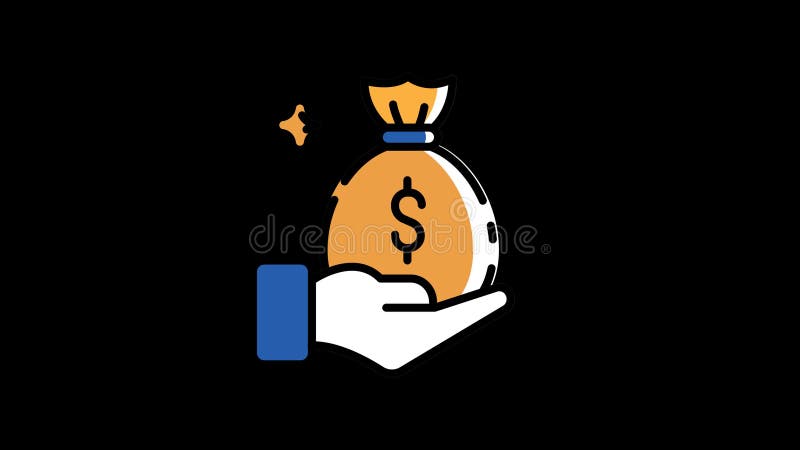 Money with Hand Animation Video Design, Save Money Icon Motion ...