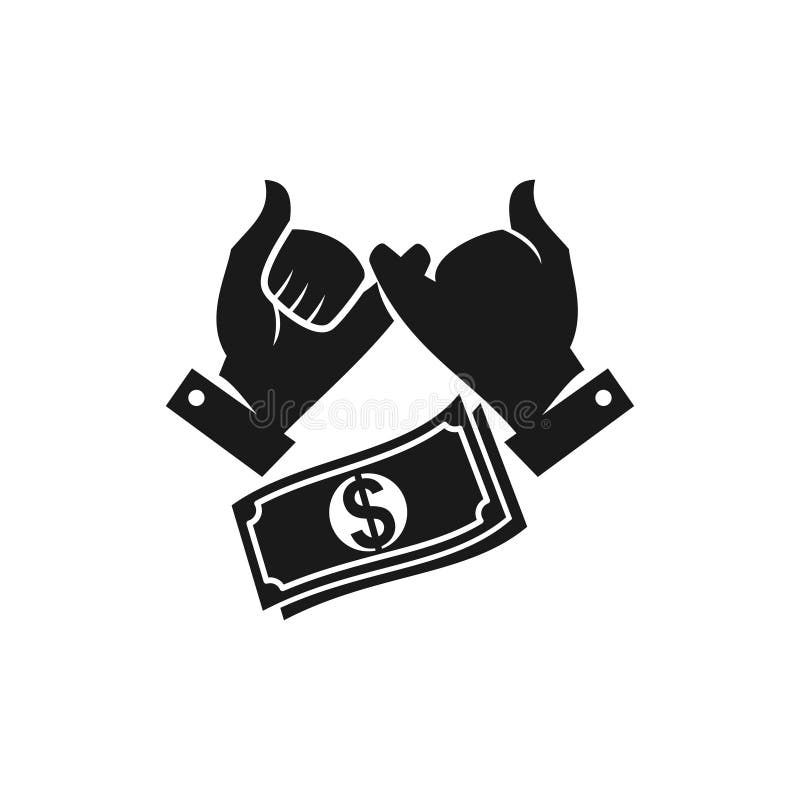 Money Hand Commitment Teamwork Together Outline Logo Stock Vector ...