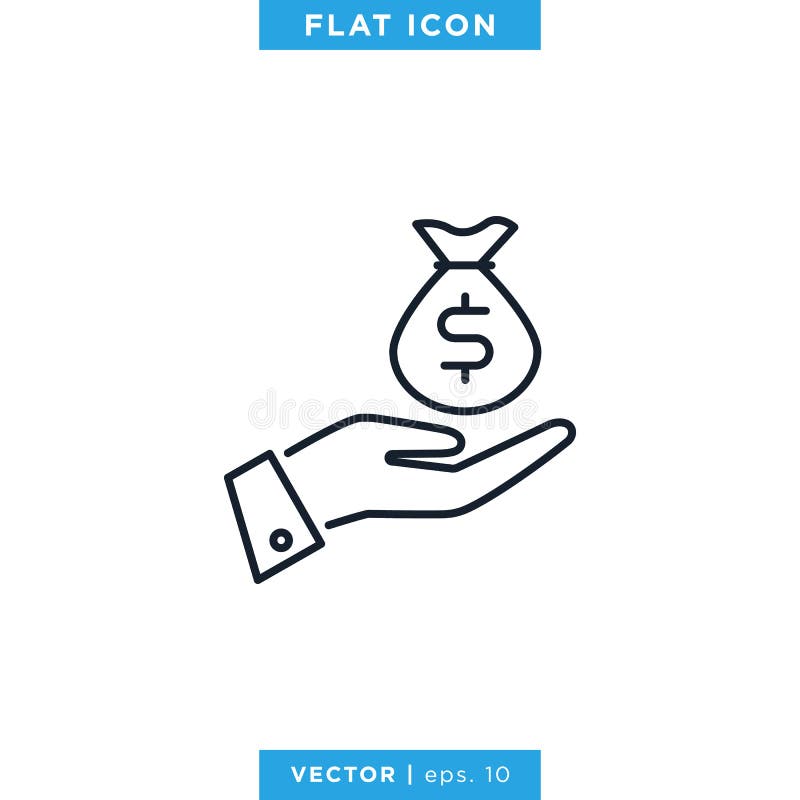 Money in Hand Icon Vector Design Template. Stock Vector - Illustration ...