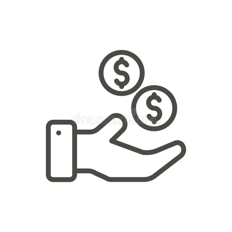 Money Hand Holding Cash Dollar Vector Icon Cartoon Illustration. Stock ...