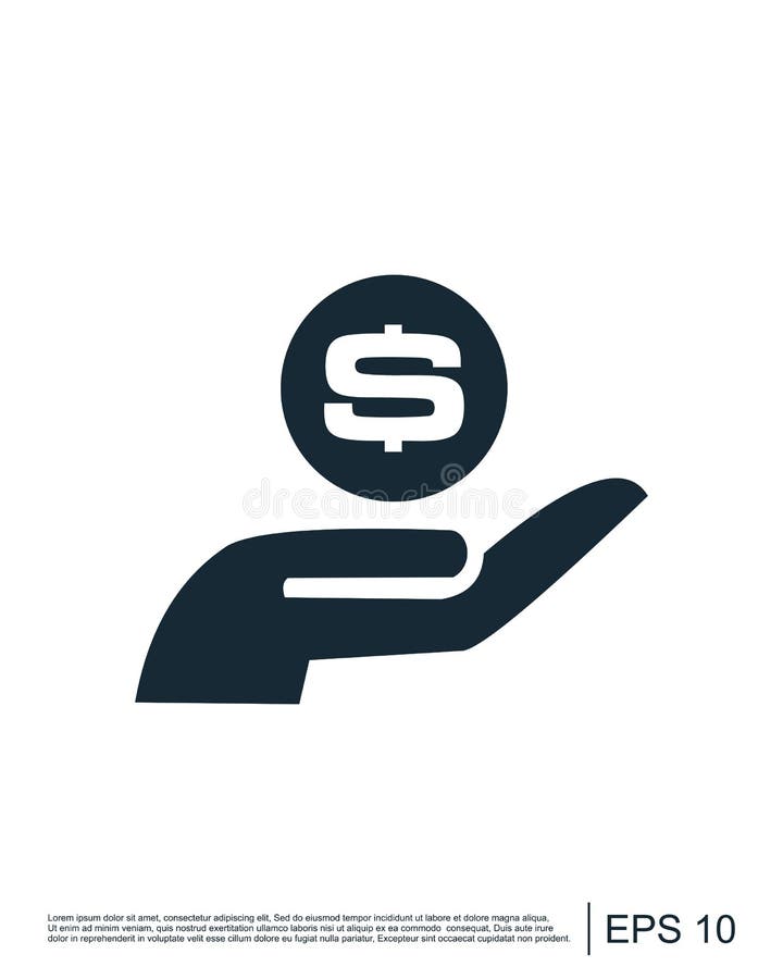 Money on Hand Icon Vector Logo Template Stock Vector - Illustration of ...