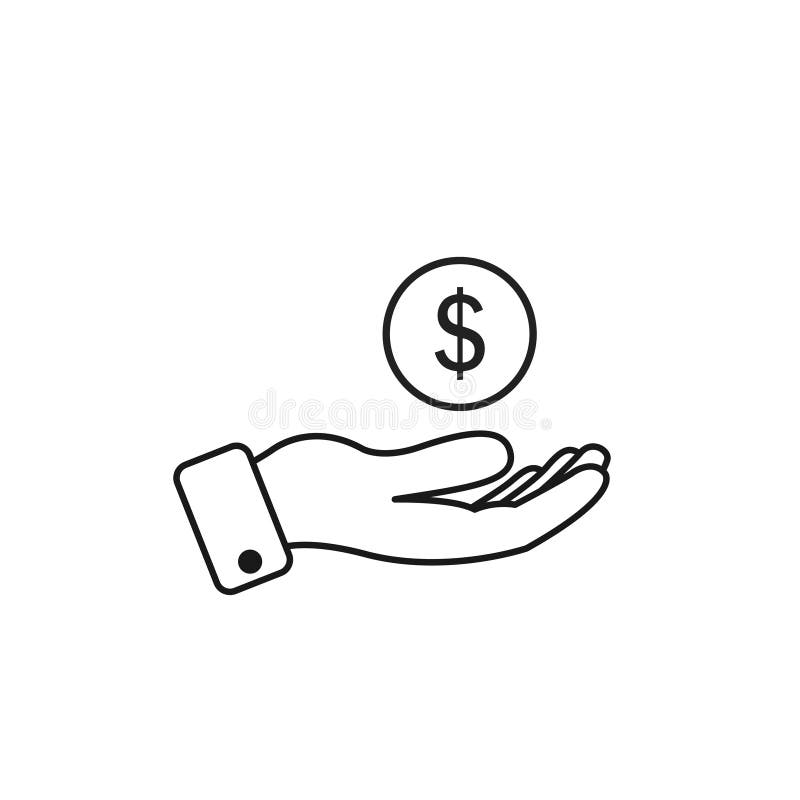 Money in Hand Outline Icon. Vector Isolated Illustration Stock Vector ...