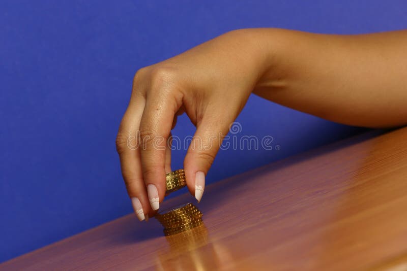 Money and hand stock image. Image of change, metallic - 30681209