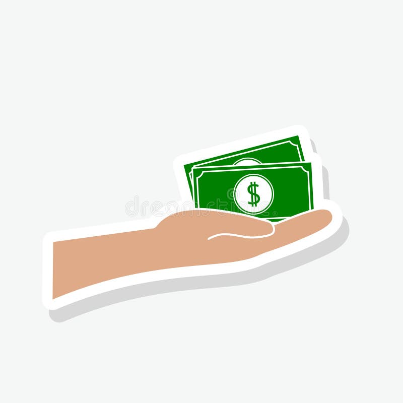 Money in Hand, Hand Giving Money Icon or Logo Stock Vector ...