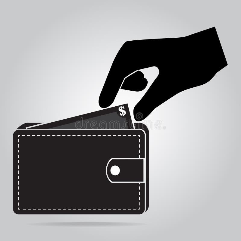 Money in Hand and Wallet Icon. Thief Concept Stock Vector ...