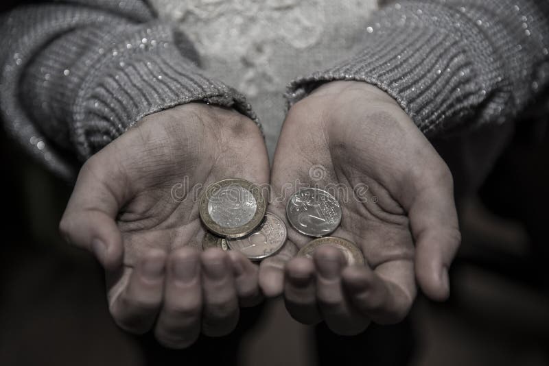 Money in the Hands of the Poor Stock Photo - Image of russia, girl ...