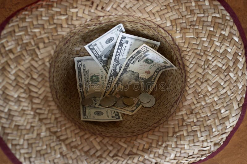 Money in the hat stock photo. Image of news, head, securities - 1235946